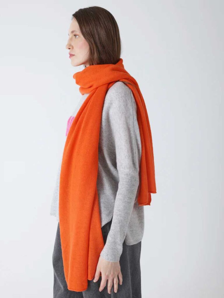ABSOLUT CASHMERE INFINITY WRAP ORANGE NEON - Rococo Boutique Ireland